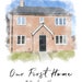 Custom Watercolour Home Print, First Home, Our Home, Custom Home Print ...