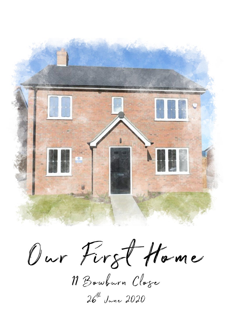 Custom Watercolour Home Print First Home Our Home Custom - Etsy UK