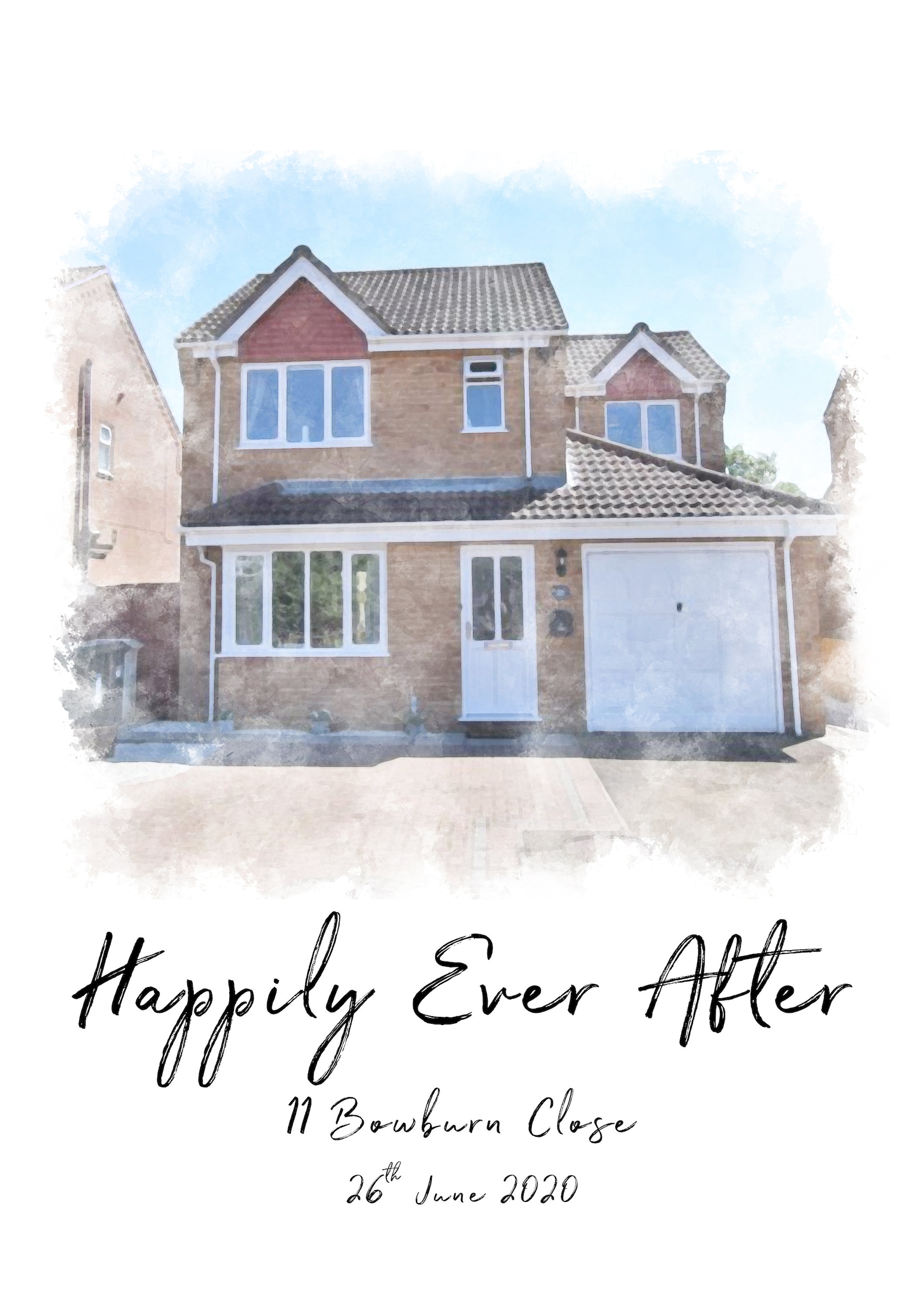 Custom Watercolour Home Print First Home Our Home Custom - Etsy UK