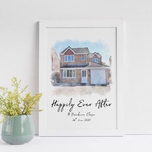 Custom Watercolour Home Print, First Home, Our Home, Custom Home Print ...