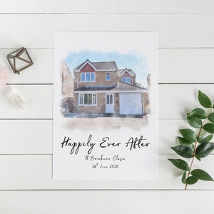 Custom Watercolour Home Print, First Home, Our Home, Custom Home Print ...