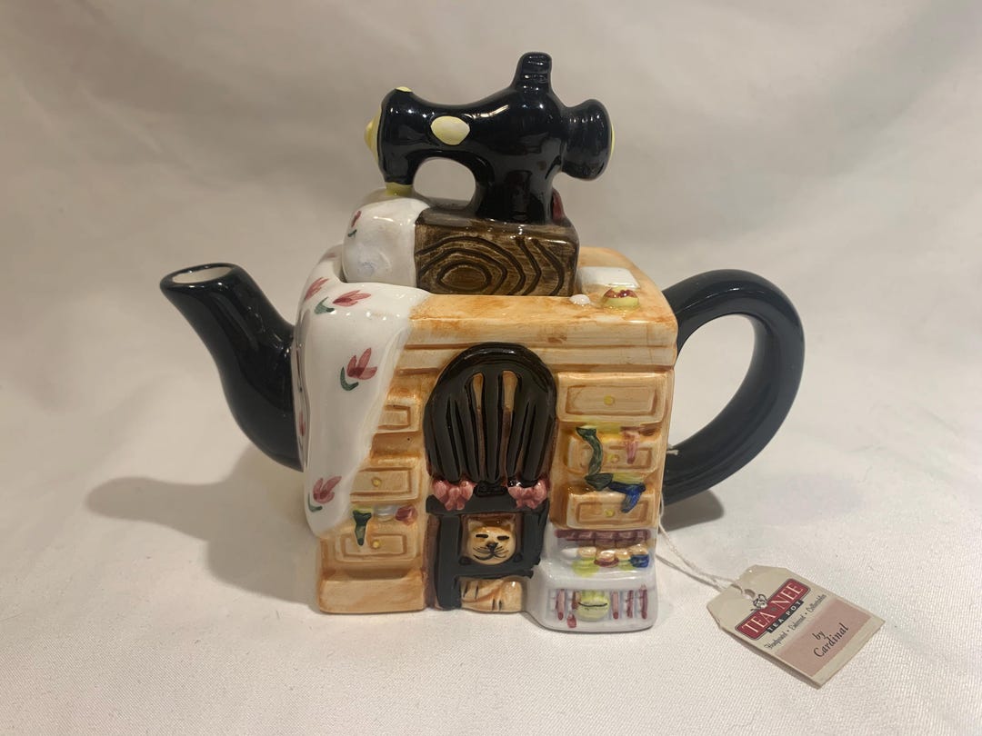 Tea Nee Miniature Sewing Machine Teapot by Cardinal With Tag - Etsy