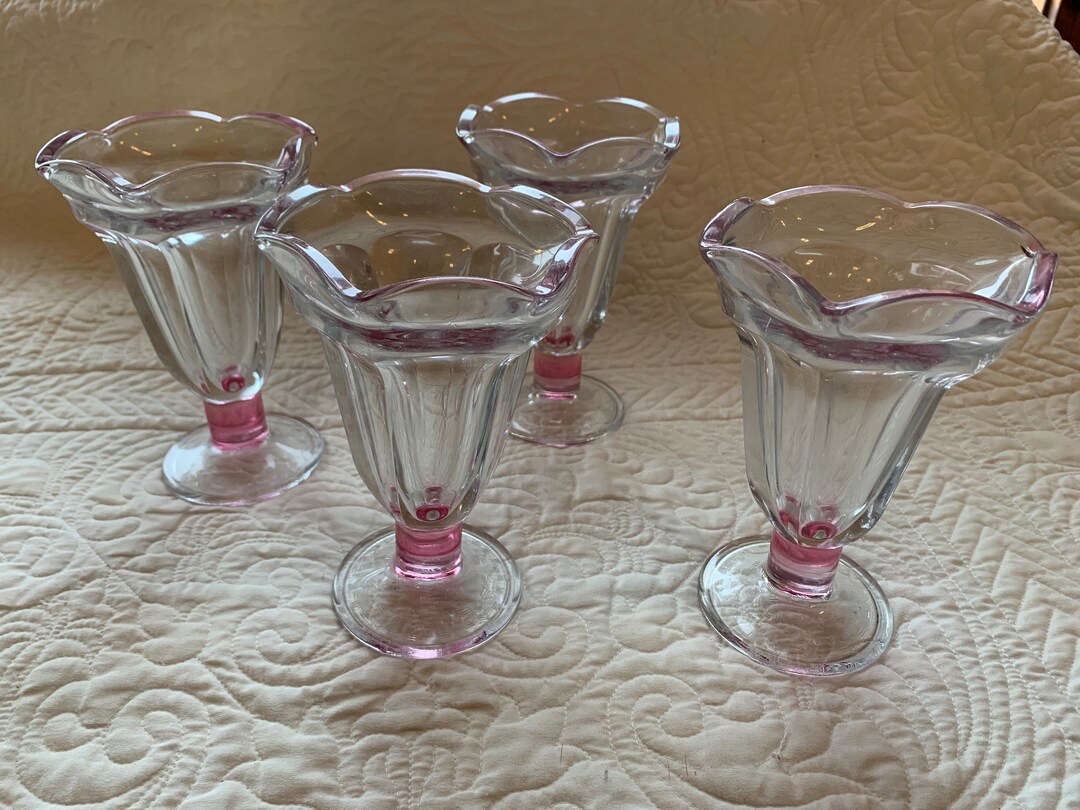 Pink Tulip Sundae and Dessert Dishes - Etsy