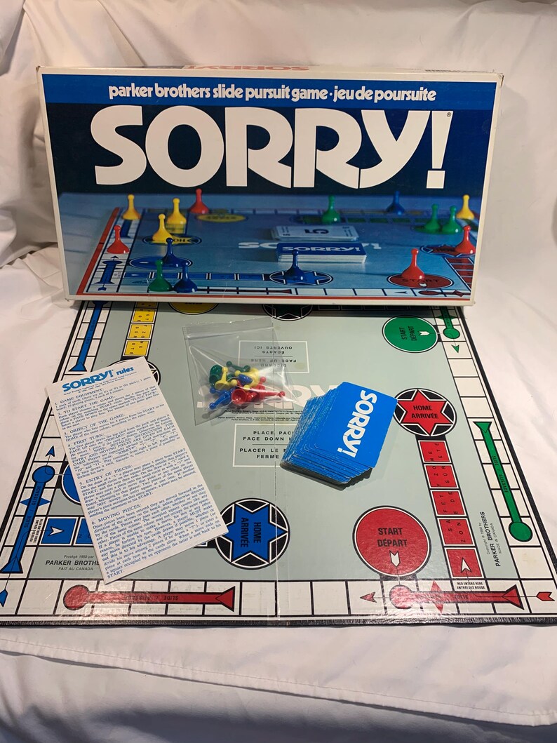 1972 Sorry Board Game Complete - Etsy