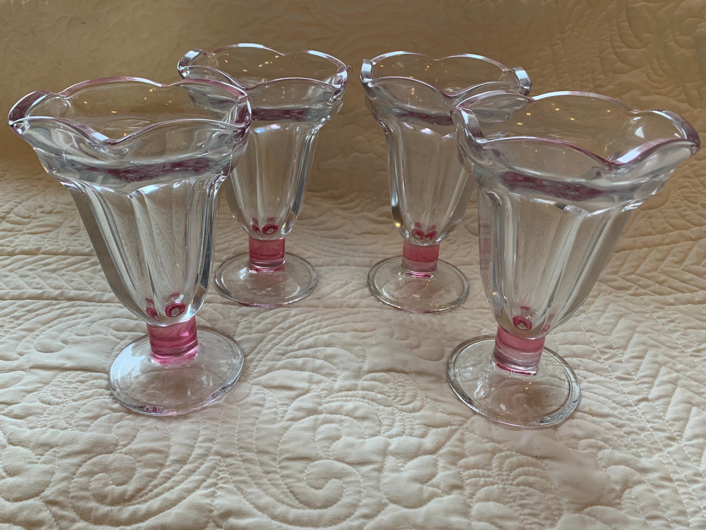 Pink Tulip Sundae and Dessert Dishes - Etsy