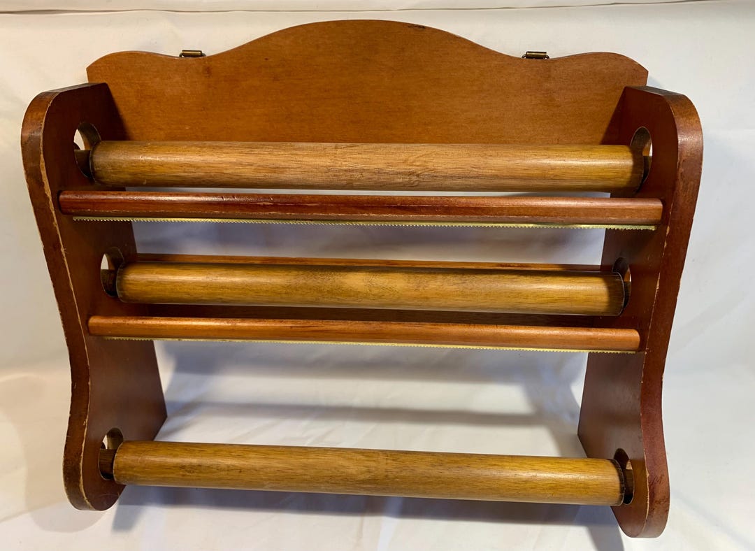 Vintage Kitchen Wall Mount Multi Roll Holder/organizer With Serrated ...