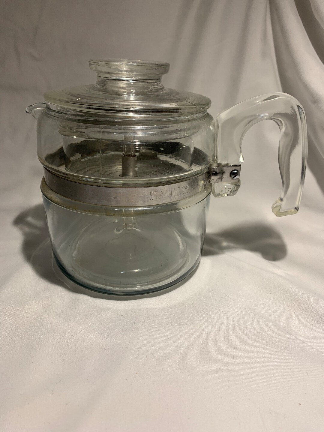 Vintage Pyrex 7754 B Flameware Glass Coffee Percolator Pot Complete 4 ...