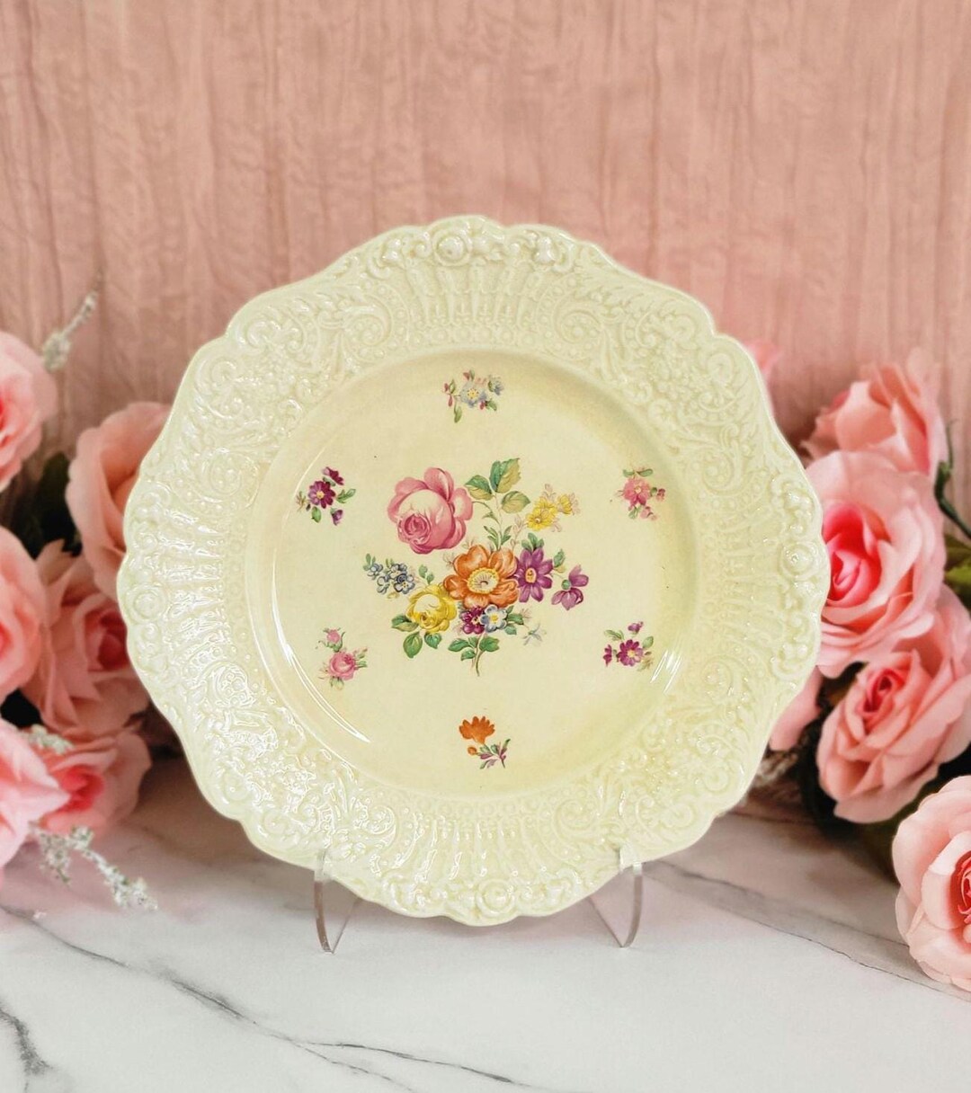 Antique Ridgways 'renaissance' Plate - Floral Design - Circa 1900's ...