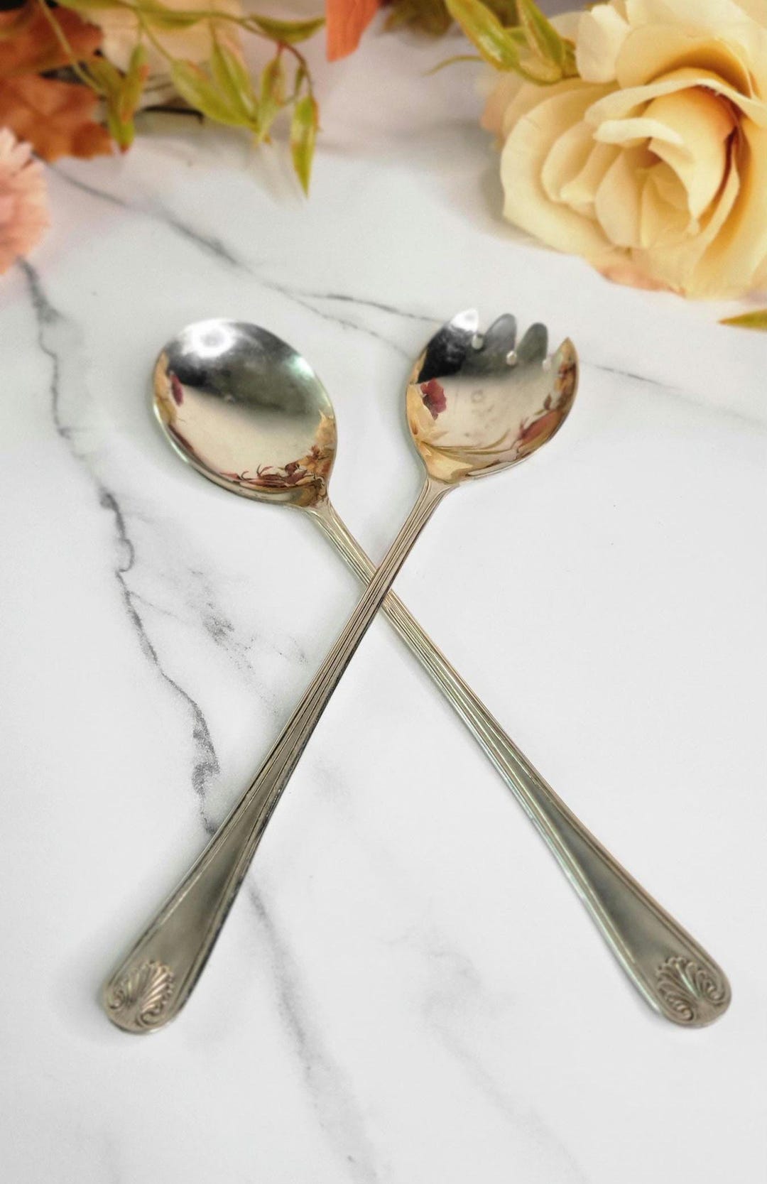 Vintage Silverplate Serving Utensils - Art Deco Fan Design - Set of 2 ...