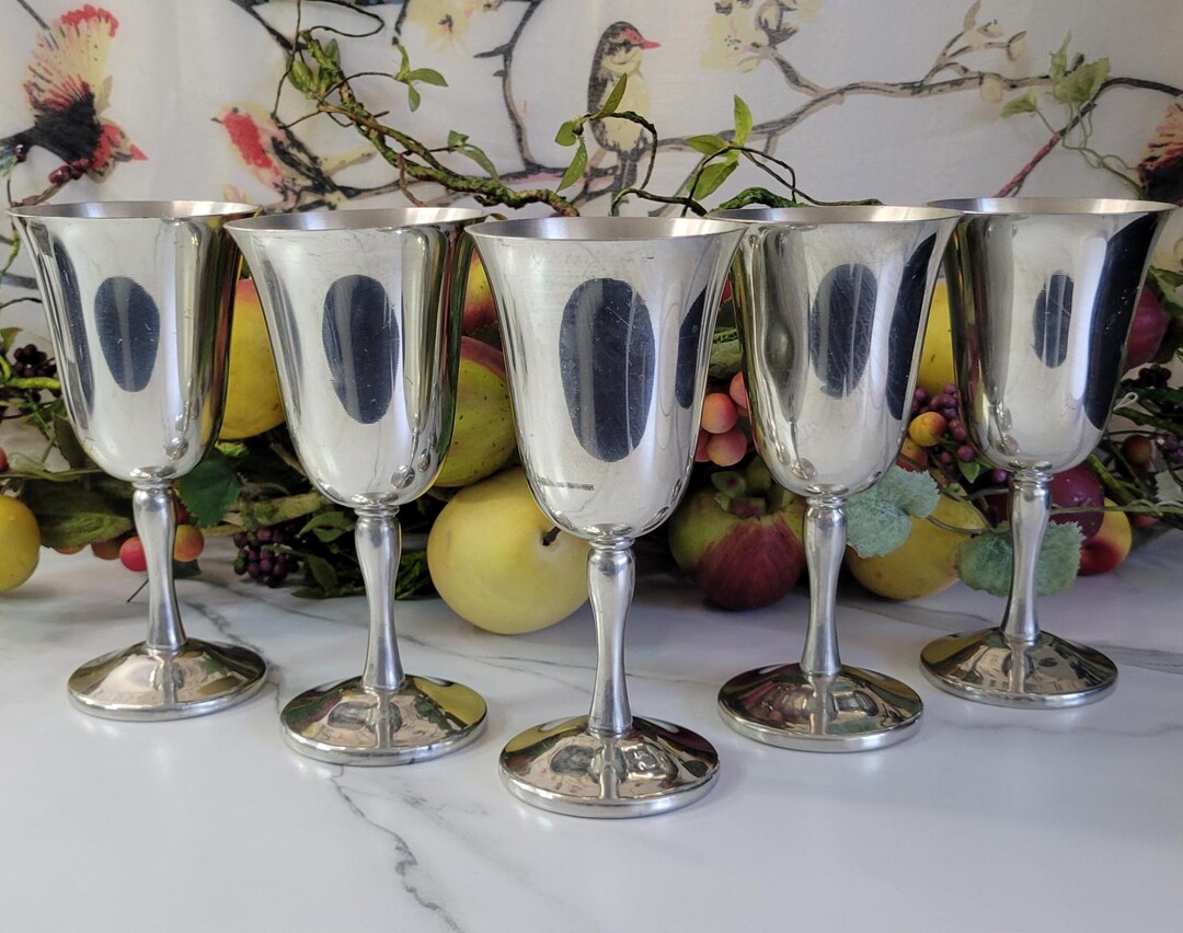 Boardman Colonial Pewter Water Wine Goblets Set of 5 - Etsy