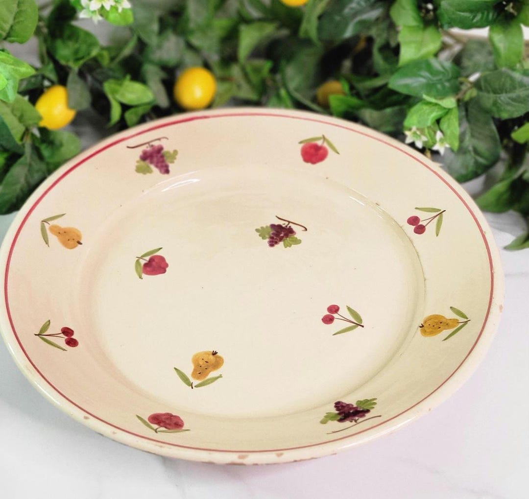 Terra Cotta Serving Platter - Glaze Finish - 'fruits' - Made in Italy ...