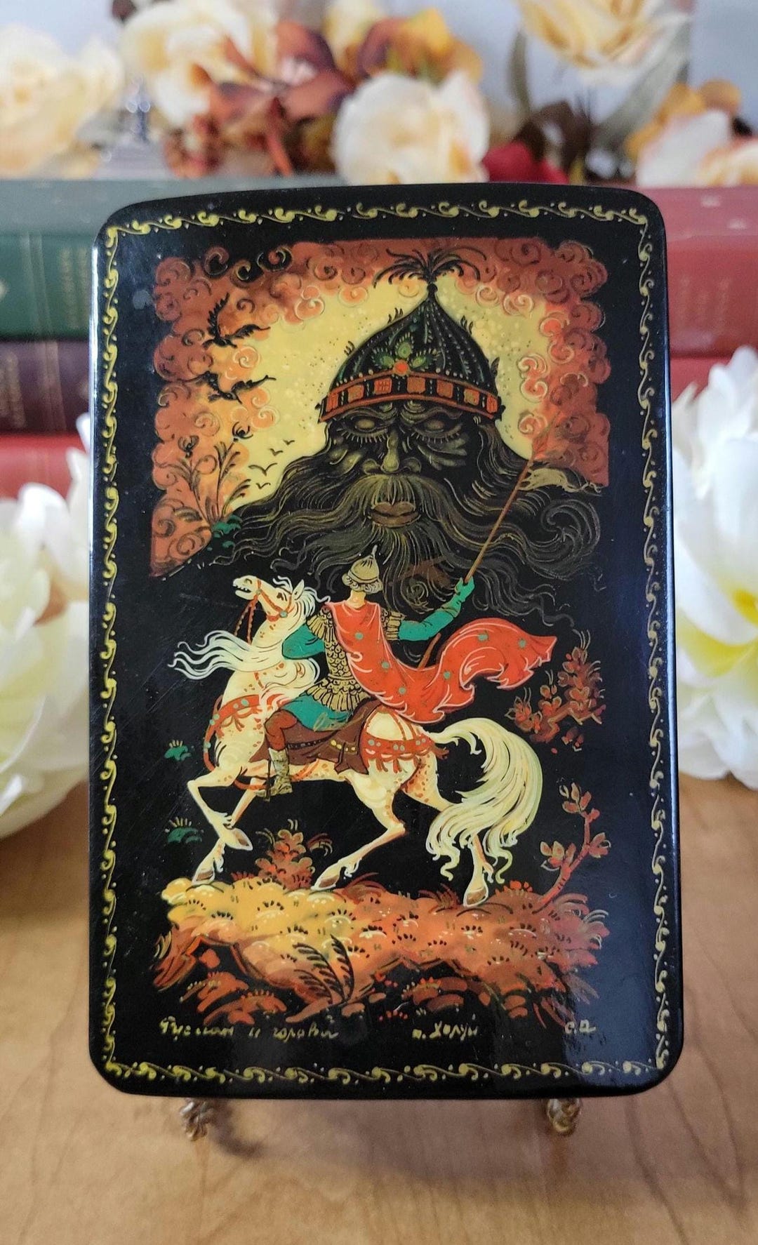 Beautiful Russian Lacquer Box - “ruslan and the Head” P. Kholuy Artist ...