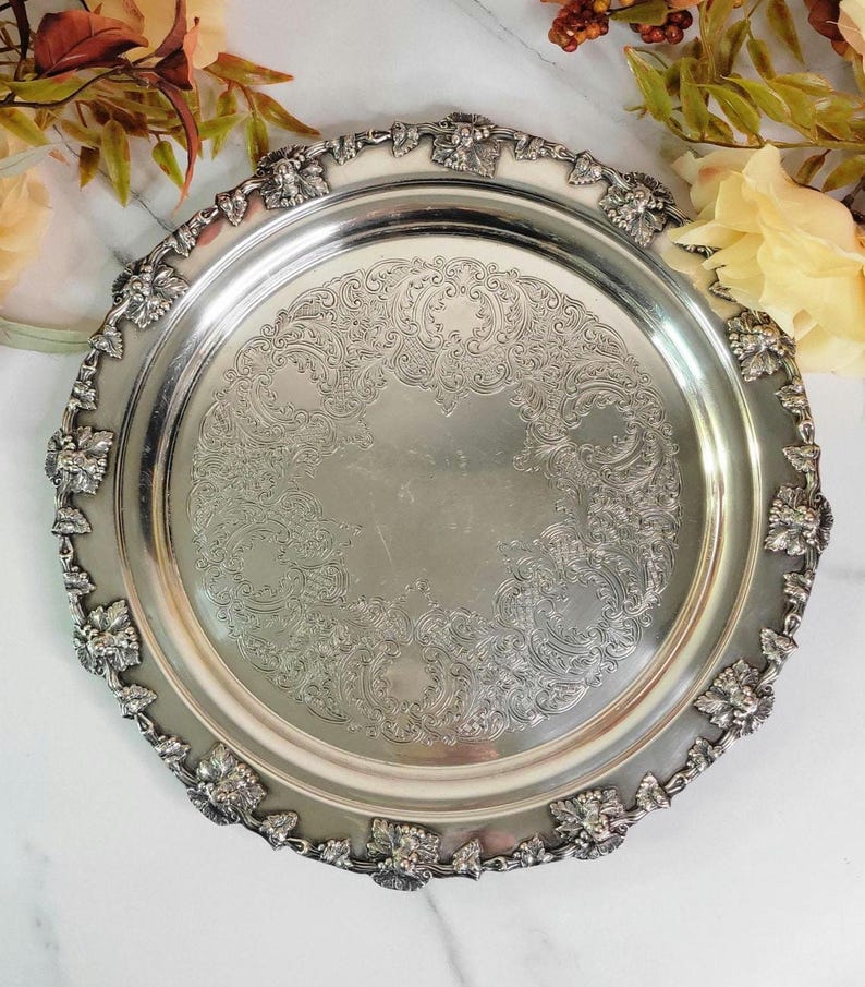 Vintage Henry Birks & Sons, Rideau Plate Round Silverplate Serving Tray ...