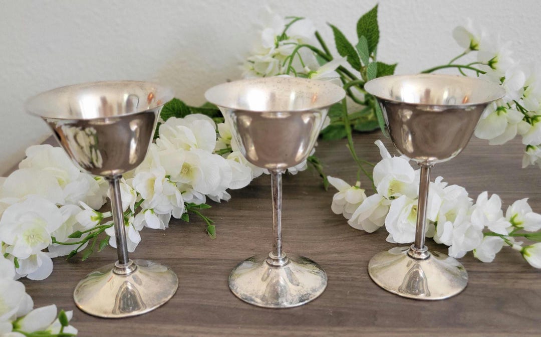 Silverplate Wine Goblets - "apollo" by Bernard Rice’s Sons Inc. - Set ...