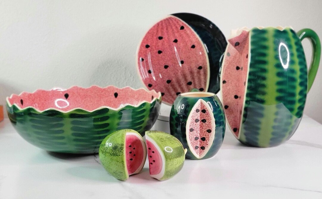 Vintage Strata Group "ripe Watermelon" Dining and Servingware - Hand ...