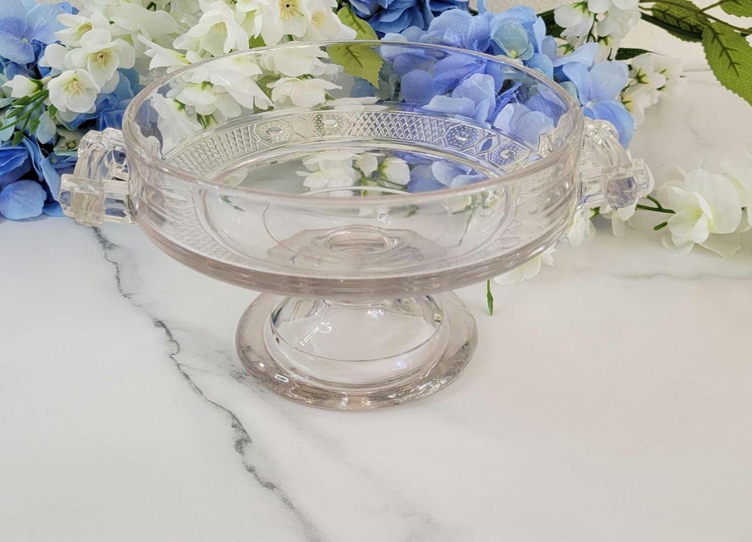 Vintage Glass Compote - Early American Pressed Glass - From Doyle ...