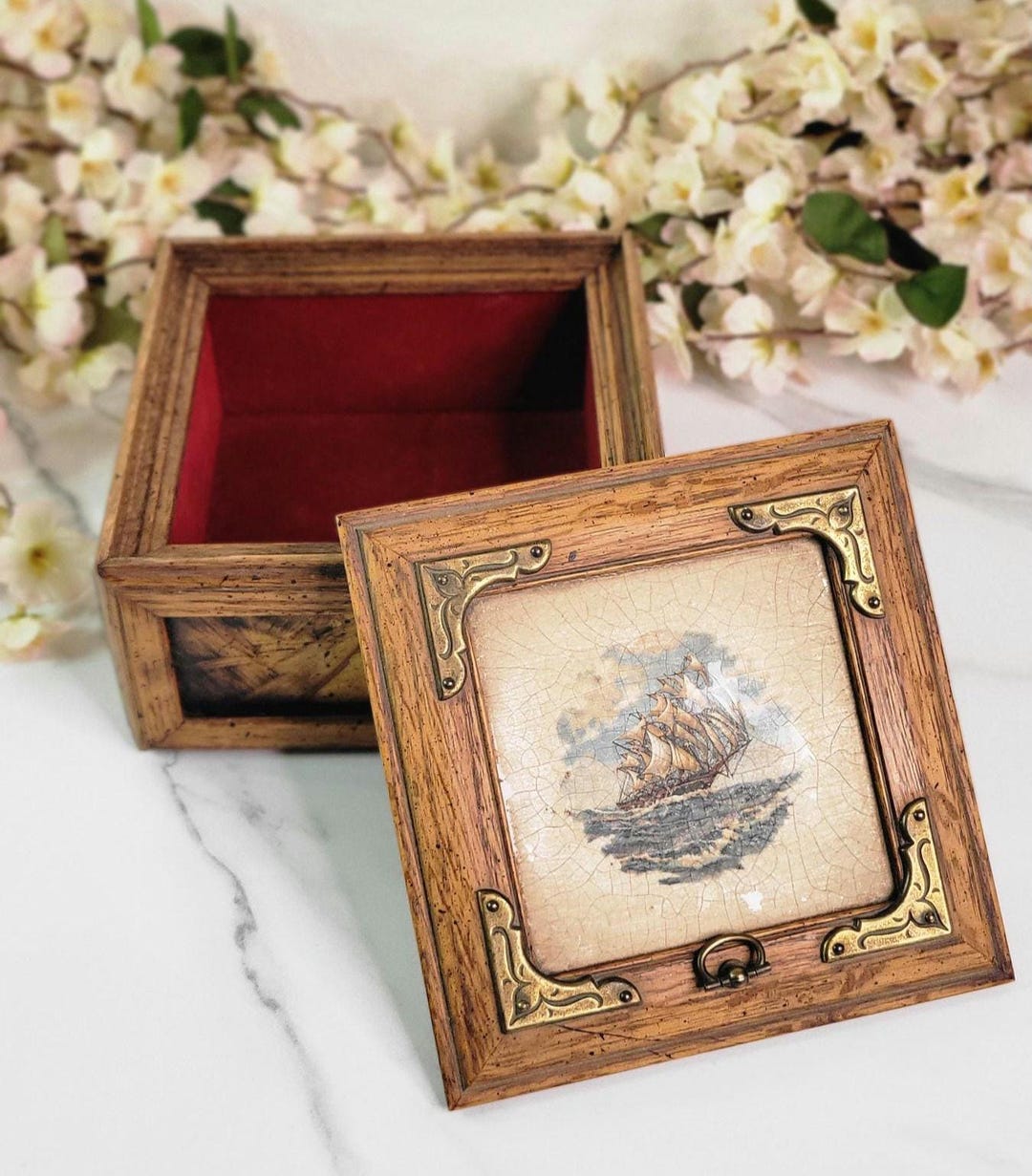 Rare NAPCO Maritime Wooden Keepsake Box - by Napco USA . Patent Pending ...