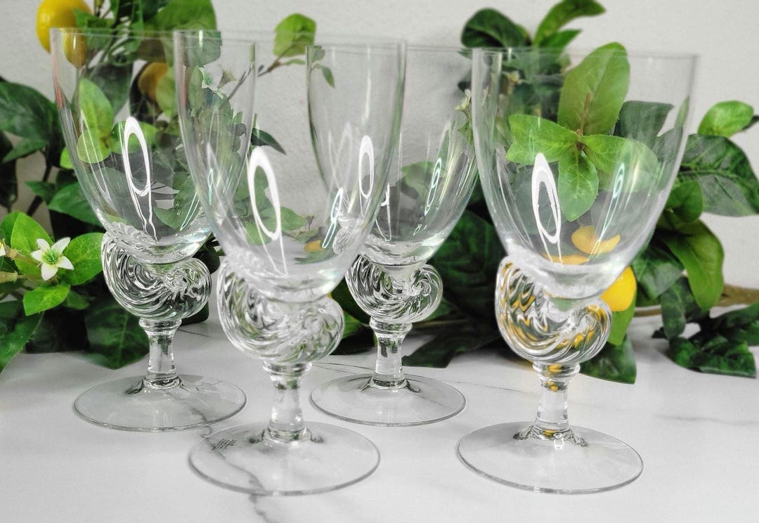 Vintage Dansk "neptune" Blown Glass Water Goblets - Made in Poland ...