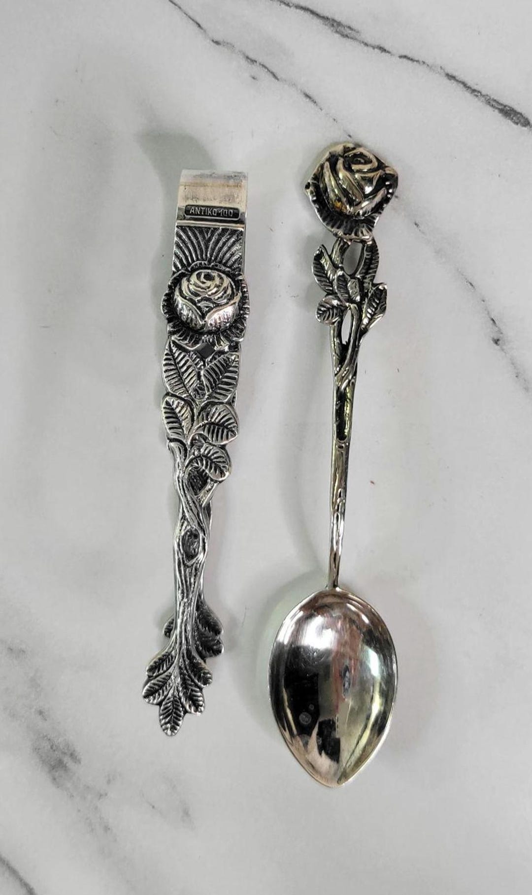 Vintage Antiko 100 Hildesheimer Rose Silver Plated Sugar Tongs and ...