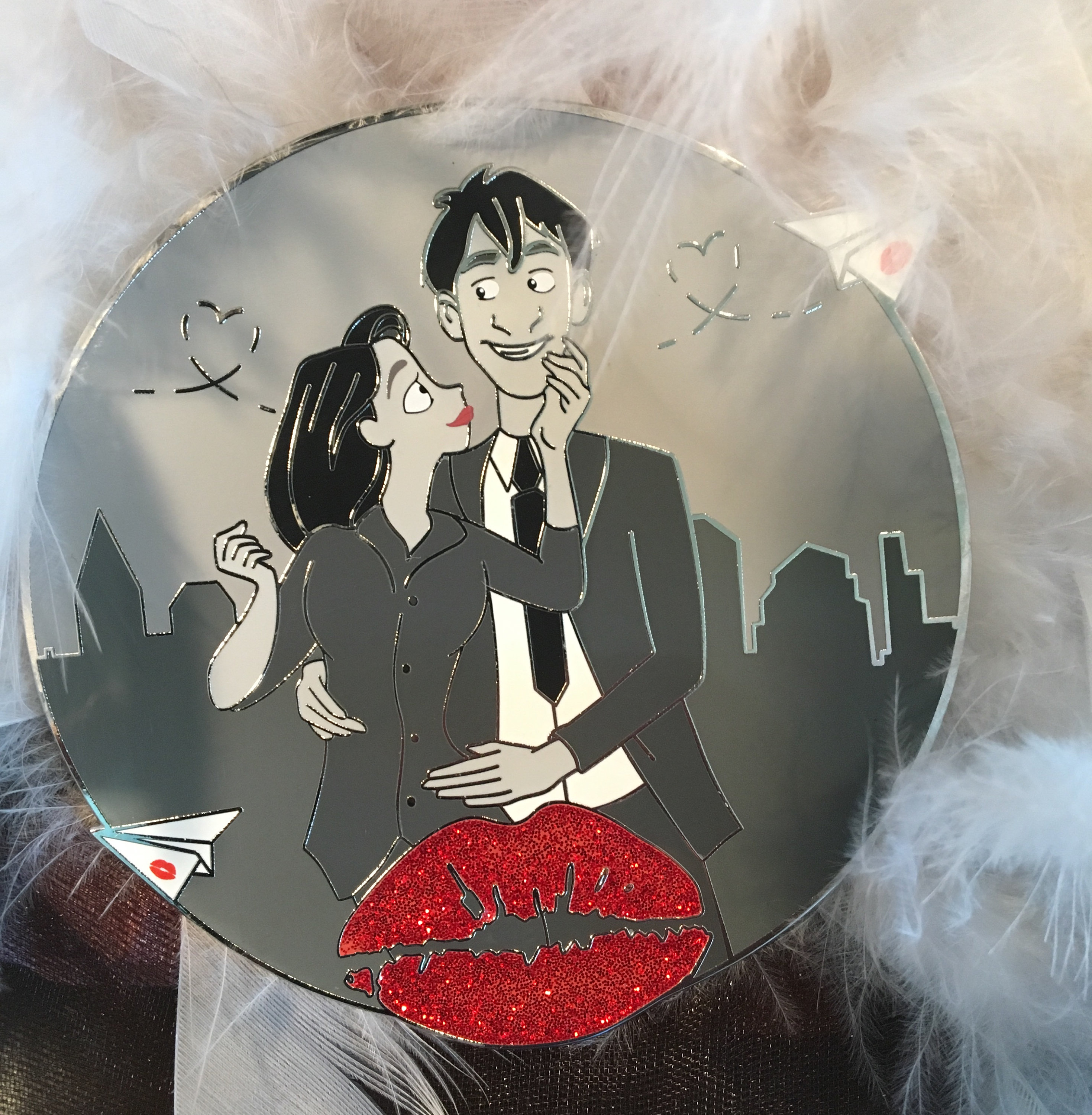 Paperman 3” Red Glitter Lip Print LE50 Enamel Pin - Etsy