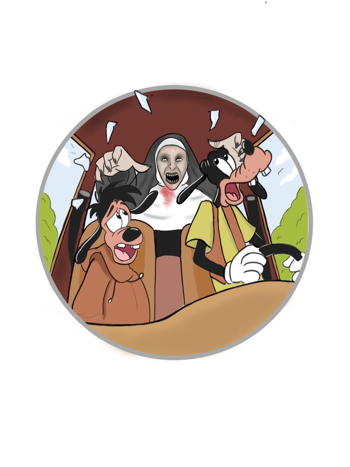 Fantasy Disney Horror Mashup Enamel Pin Featuring A Goofy - Etsy