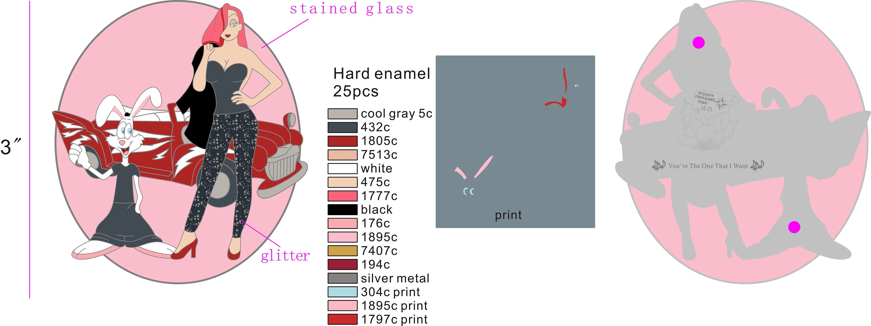 Greased Rabbits LE25 3 Hard Enamel Pin - Etsy