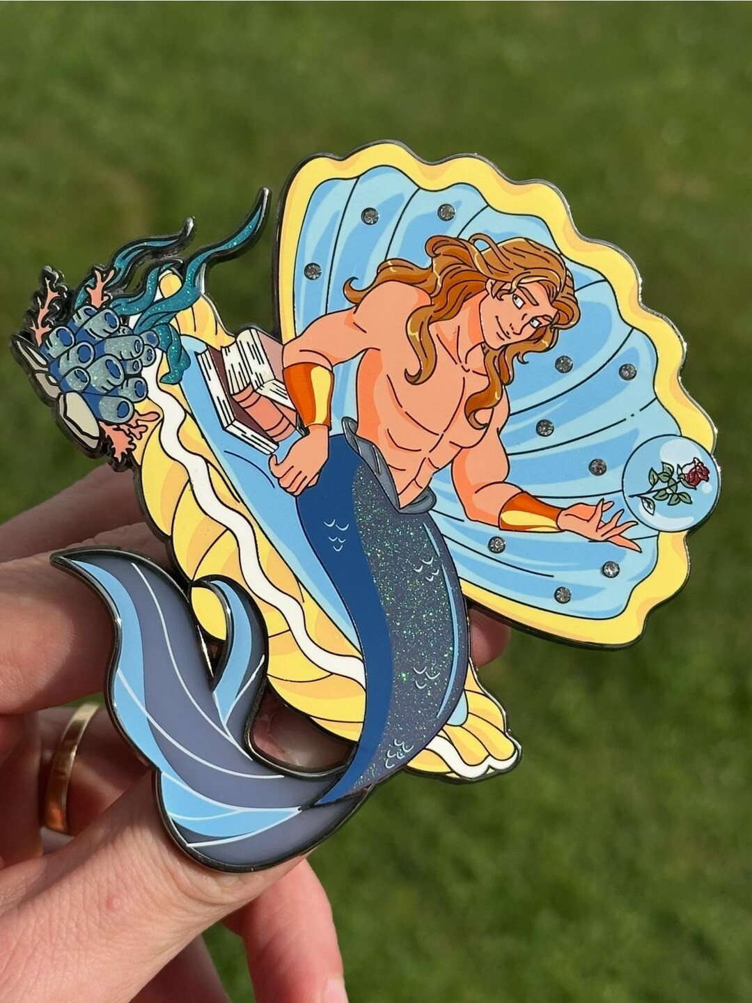 Seashell Adam Merman 4”-3mm Thick Fantasy Inspired Enamel Pin - Etsy