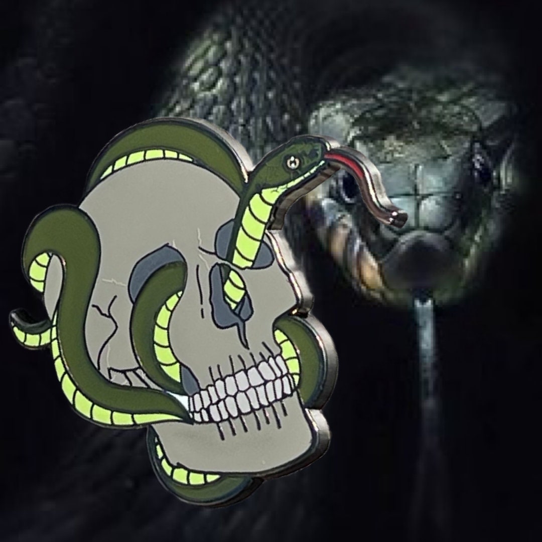 LE40 Skull Snake Hard Enamel Pin - Etsy