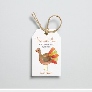 Editable Thanksgiving Tag. Printable Gift Tag. Custom Fall Tag. Turkey ...