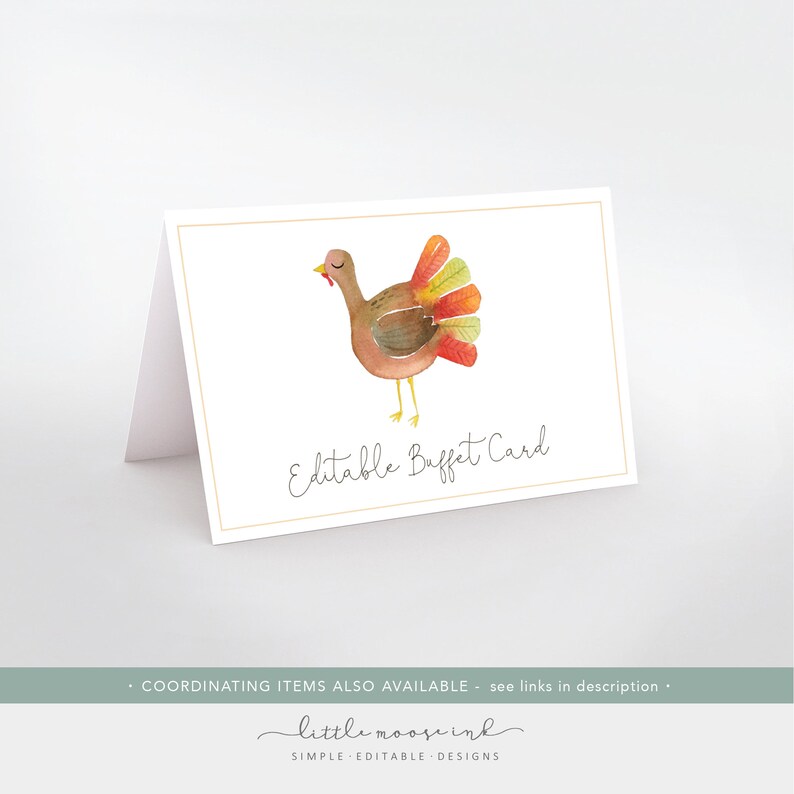 Editable Thanksgiving Tag. Printable Gift Tag. Custom Fall Tag. Turkey ...