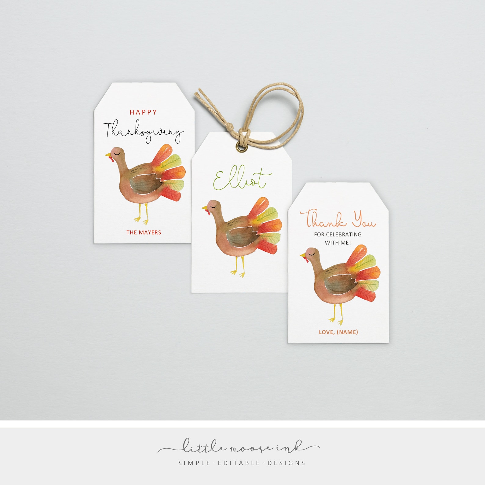 Editable Thanksgiving Tag. Printable Gift Tag. Custom Fall Tag. Turkey ...