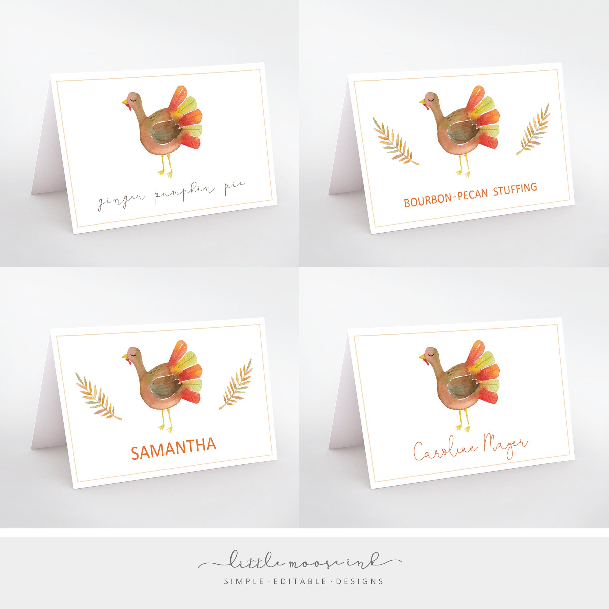 Editable Thanksgiving Buffet Cards. Custom Food Card. Baby Shower ...