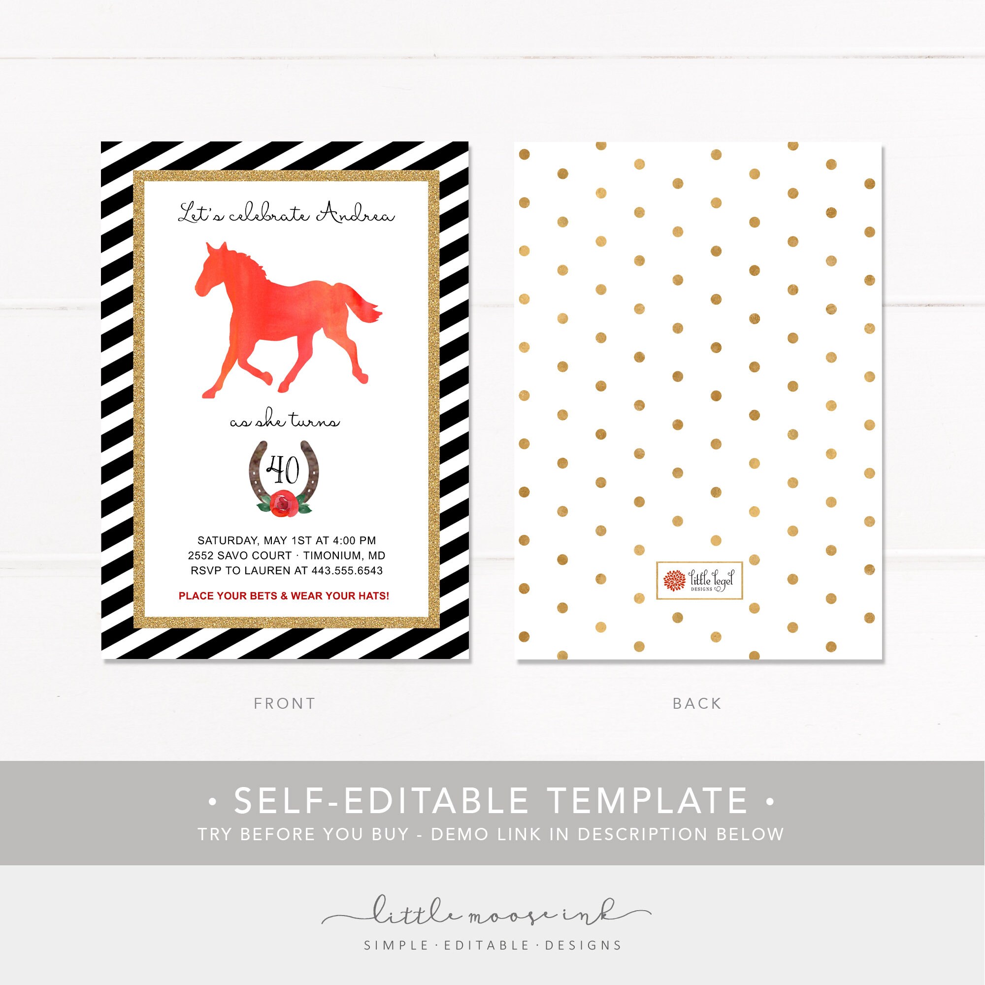 Preakness Birthday Invitation. KY Derby Party Invite. Kentucky Derby ...