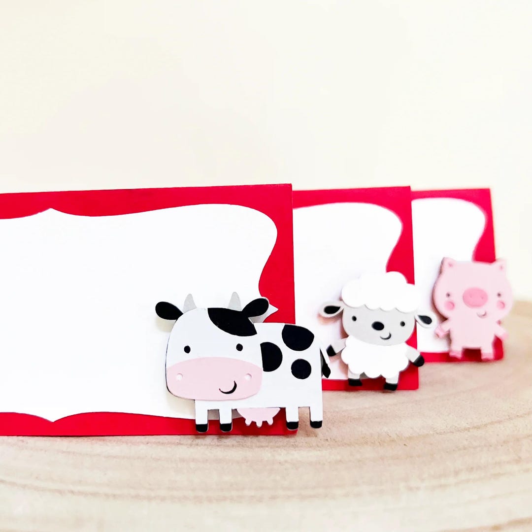 Farm Animal Place Cards - Set of 12 - Etsy