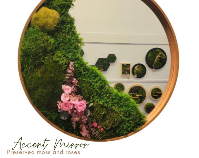 Moss Mirror, Moss Wall Art - Preserved Moss - Round Art - Circular Art ...