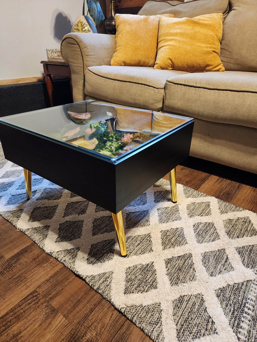 Coffe Table Moss & Mushroom,furniture With Preserved Moss,moss Tables ...