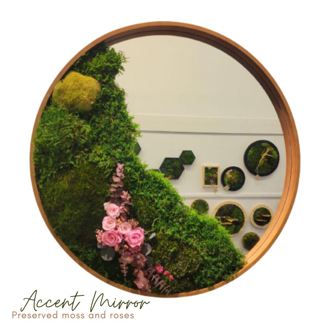 Moss Mirror, Moss Wall Art - Preserved Moss - Round Art - Circular Art ...