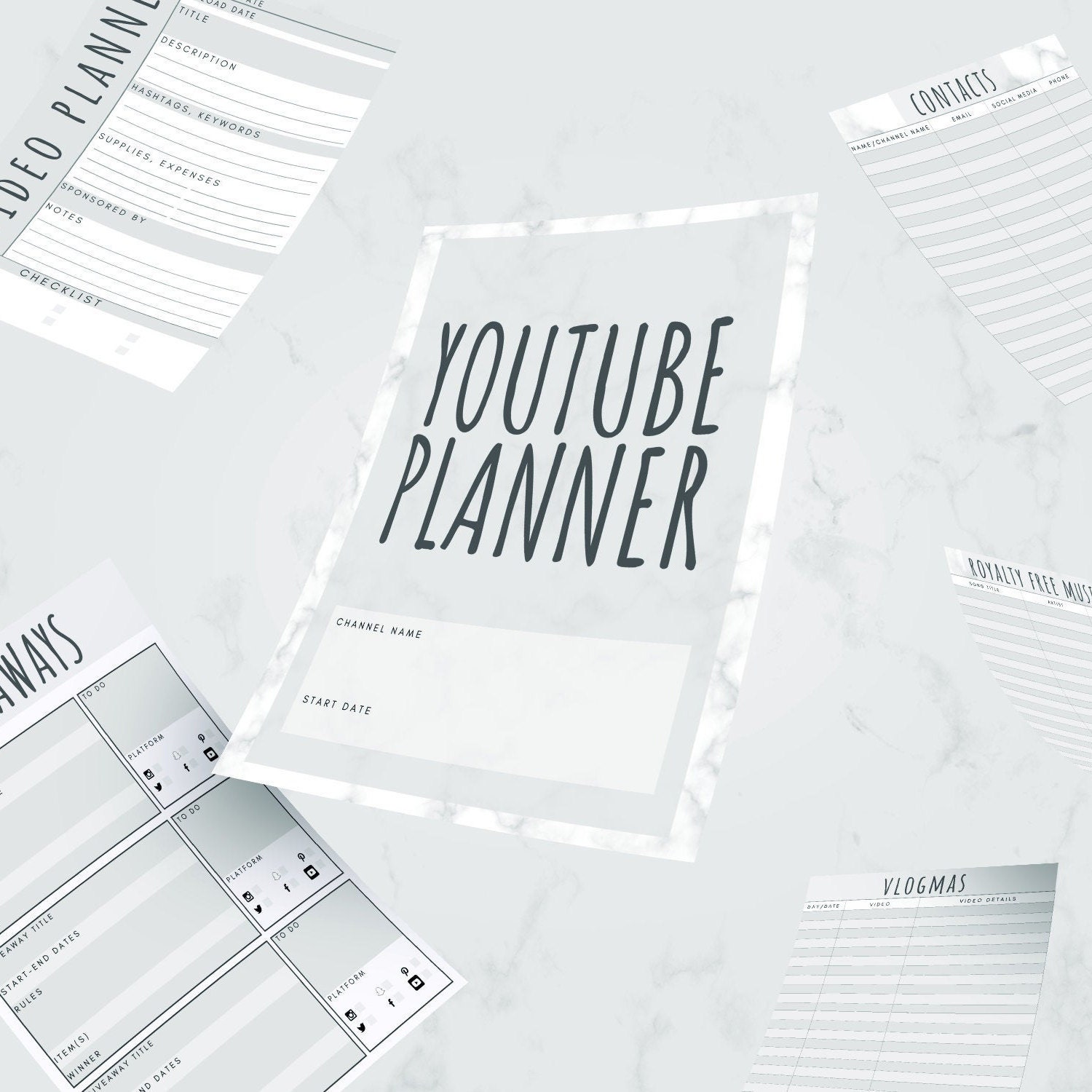 Youtube Channel and Video Planner Printable Social Media - Etsy