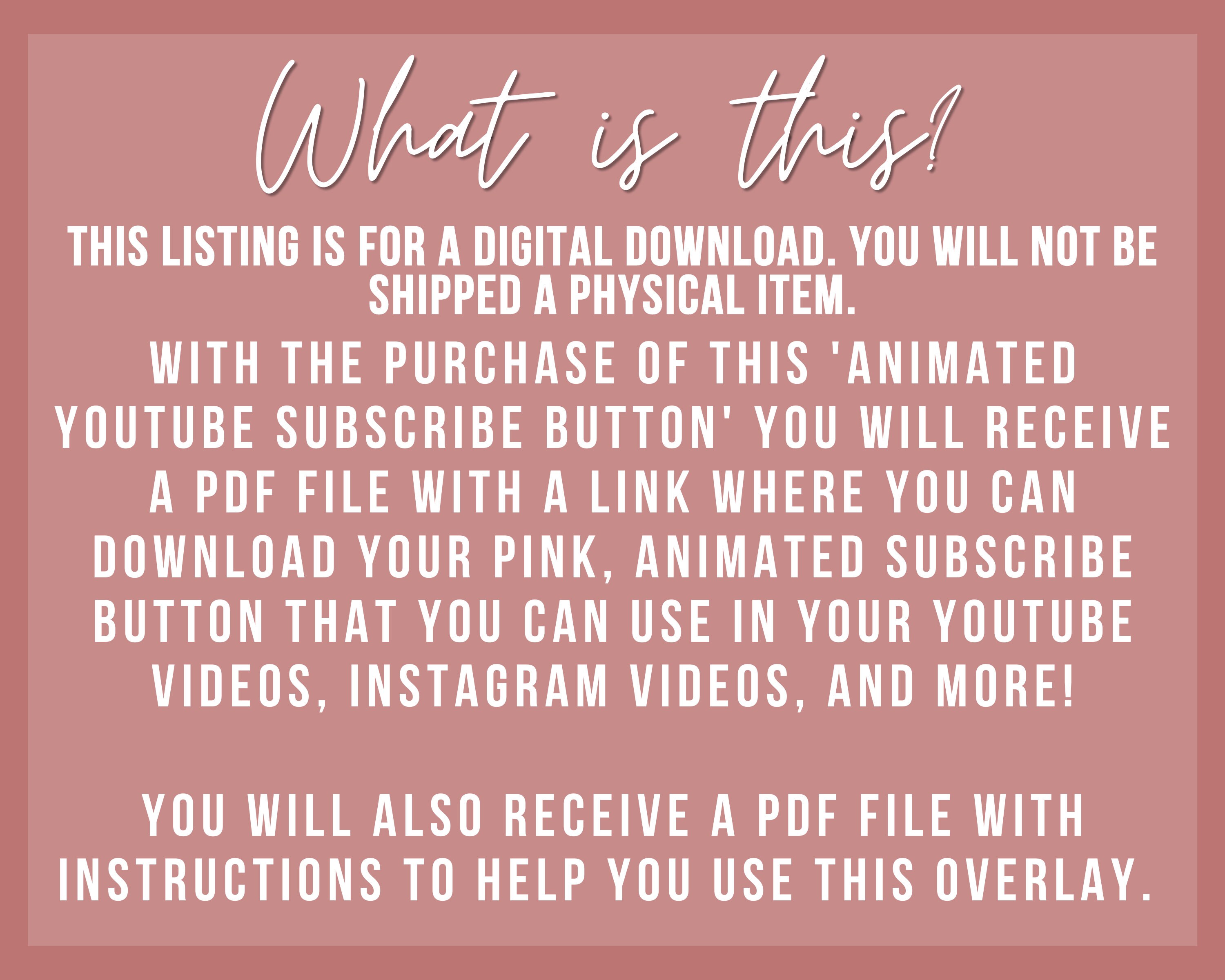 Pink Youtube Subscribe Button Animation - Animated Video Overlay ...