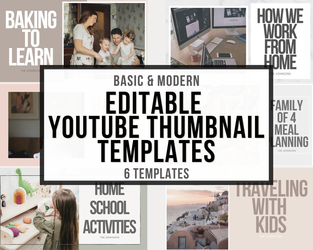 Modern Youtube Thumbnails - Editable Youtube Video Thumbnail - Youtube ...