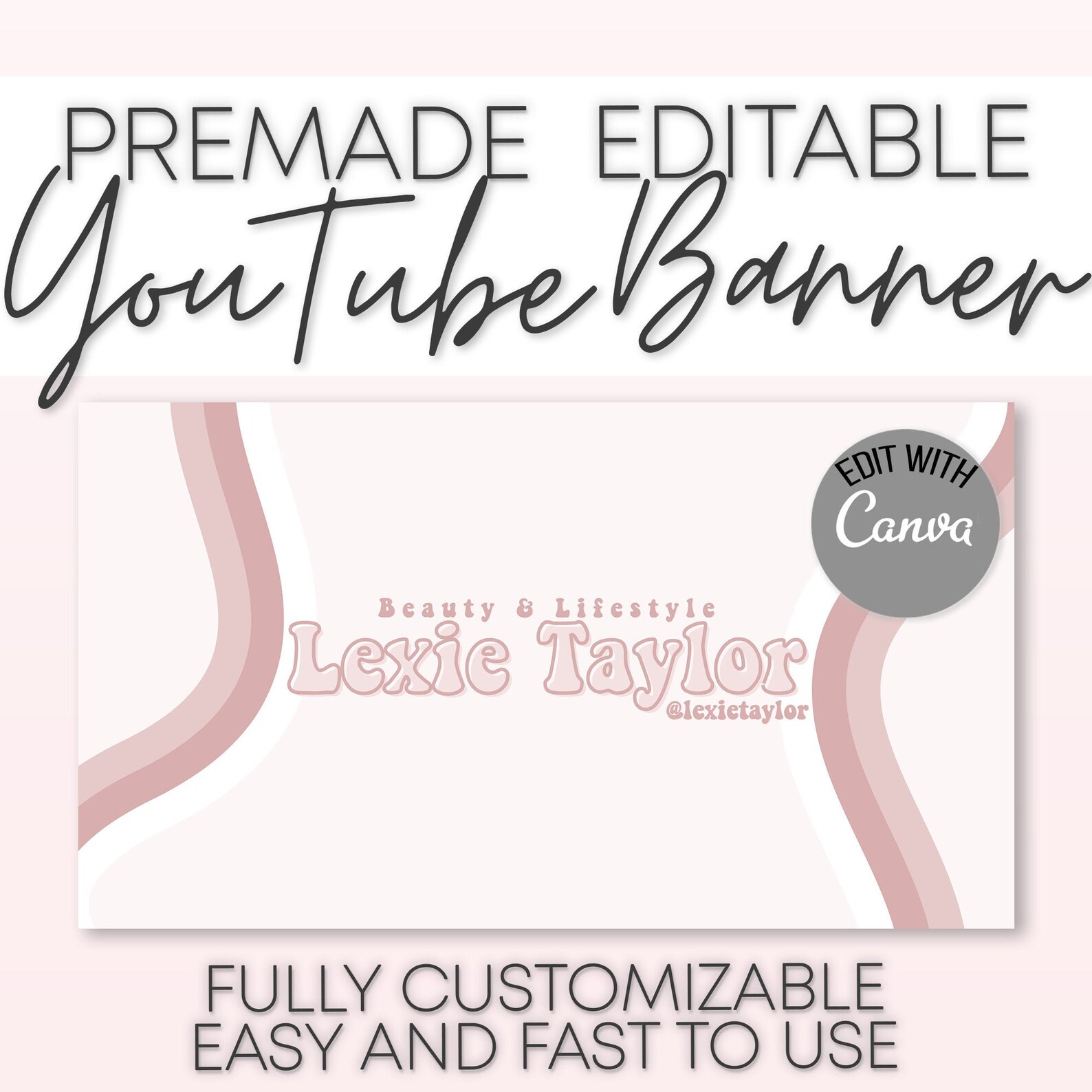 Editable Youtube Banner - Youtube Template - Youtube Channel Art ...