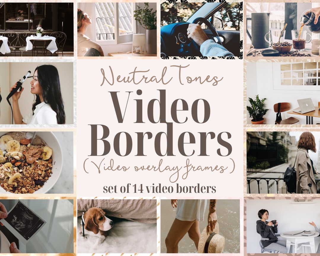Neutral Tone Video Border - Youtube Video Overlay - Youtube Graphics ...