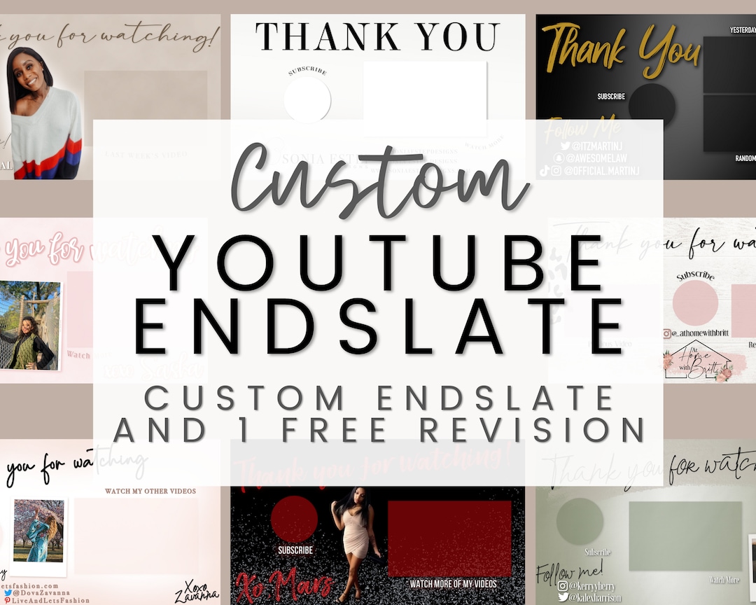 Custom Youtube Endslate - Custom Youtube - Youtube Branding - Youtube ...