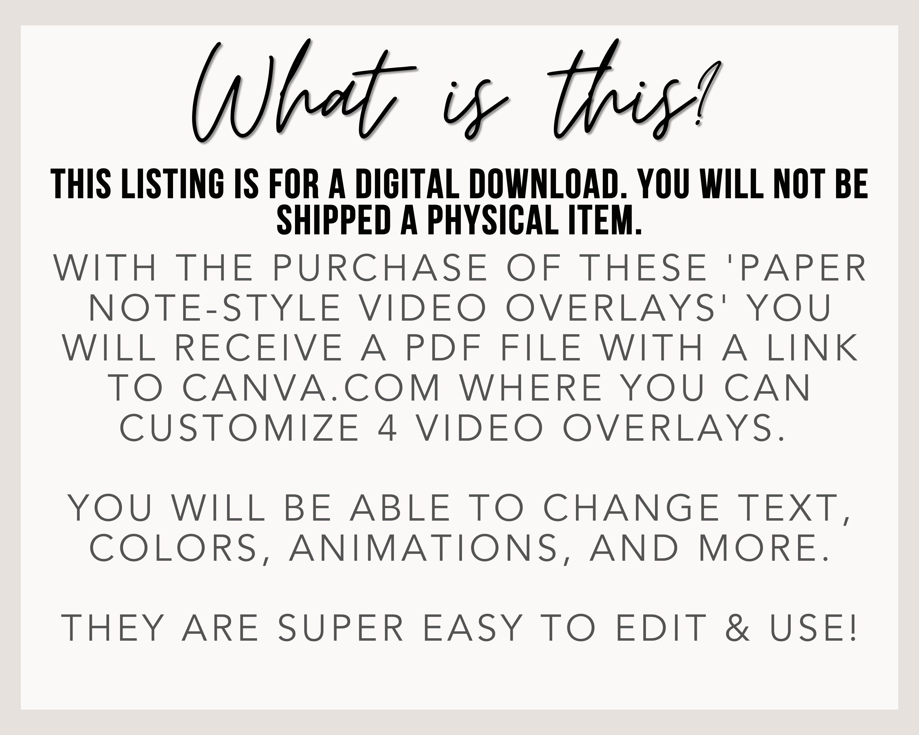 Paper Style Video Overlays, Sticky Note Overlay, Editable Video ...