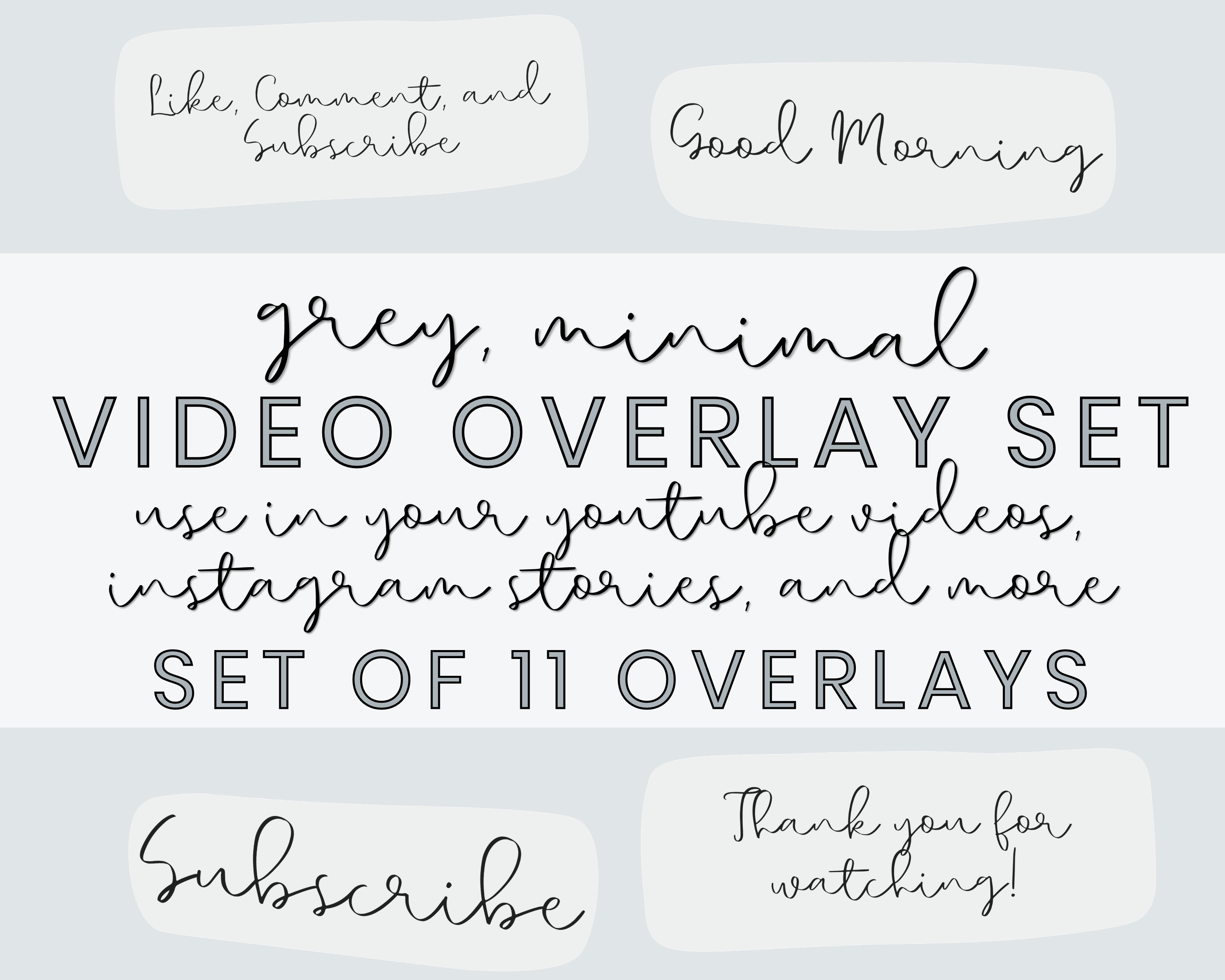 Youtube Video Overlays - Youtube Editing Overlay - Vlogger Tags ...
