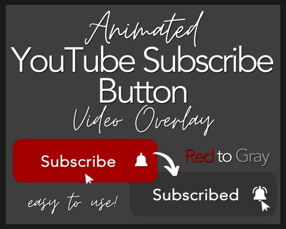 Red Youtube Subscribe Button Animation Animated Video | Etsy