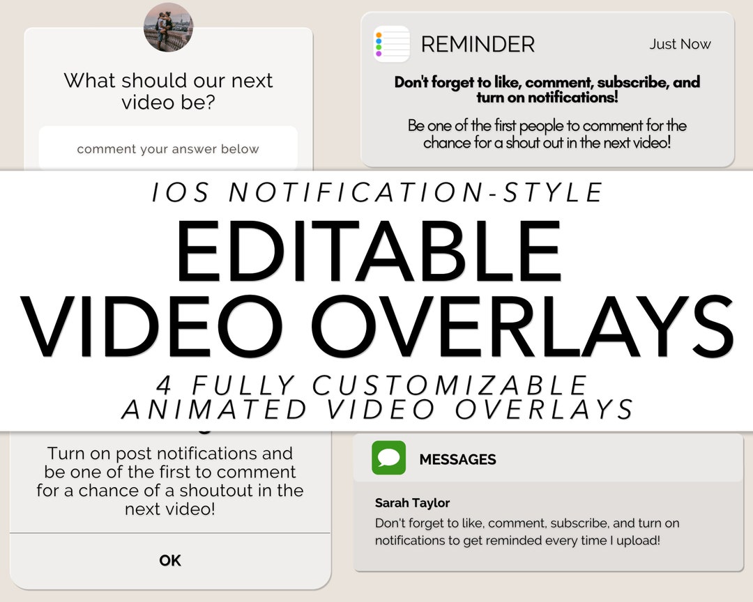 IOS Notification Video Overlays, Customizable Video Overlays ...