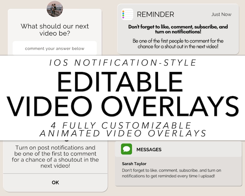 IOS Notification Video Overlays, Customizable Video Overlays ...