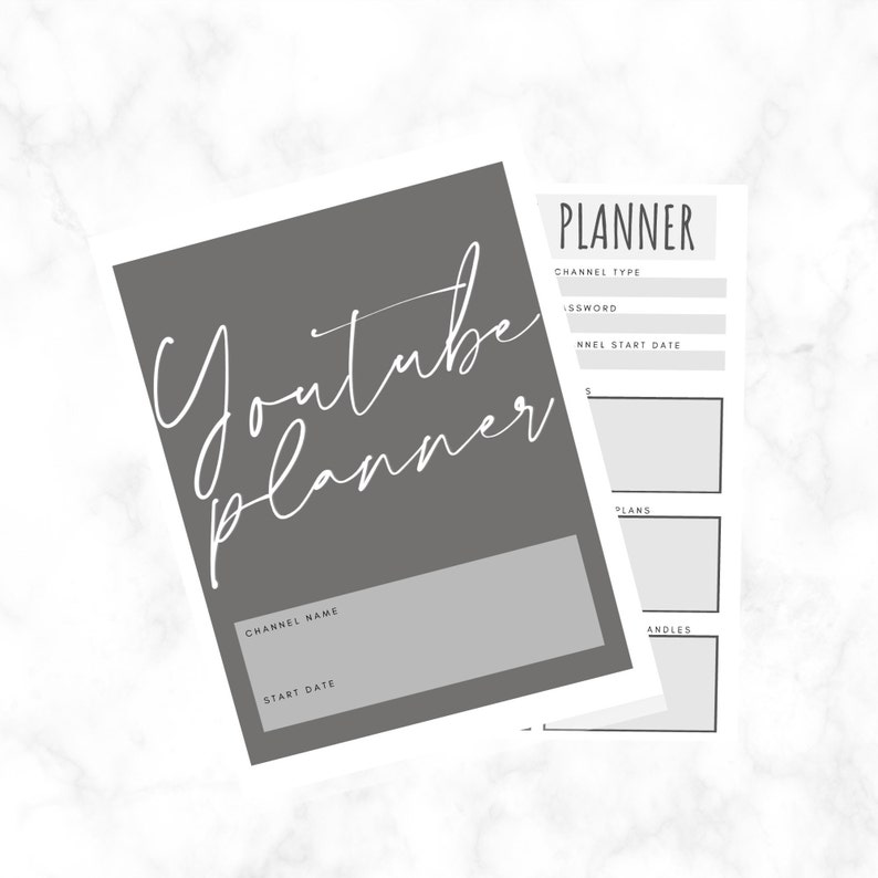 Youtube Channel and Video Planner Printable Social Media - Etsy