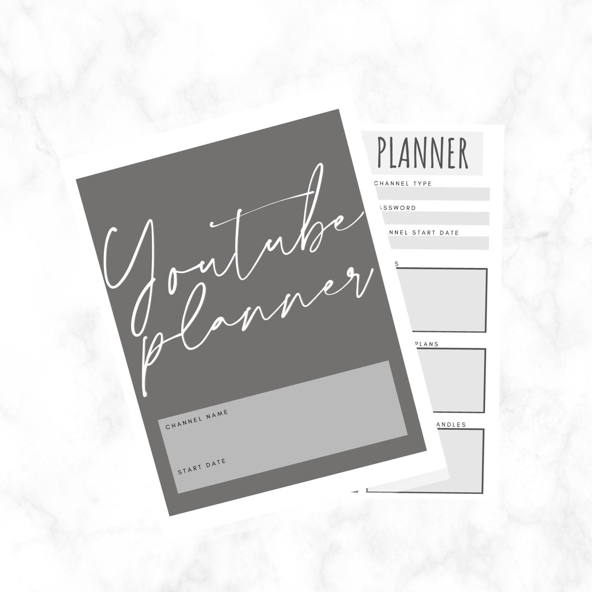 Youtube Channel and Video Planner Printable Social Media - Etsy